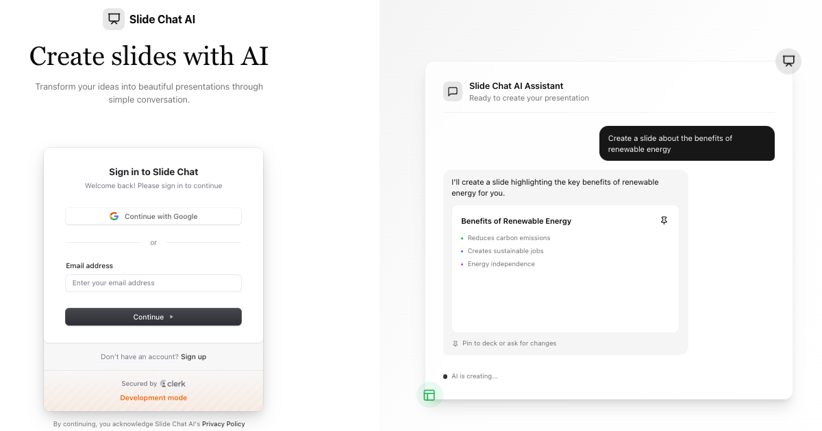 Slide Chat AI - Create Presentations with AI | AI-Powered Slide Generator